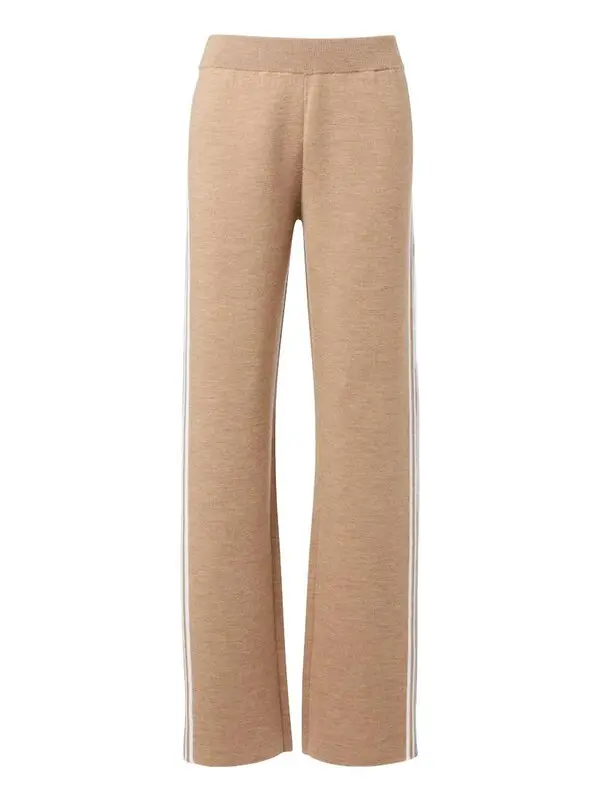 Fusalp Benada Striped Wool-blend Straight Pants - Beige