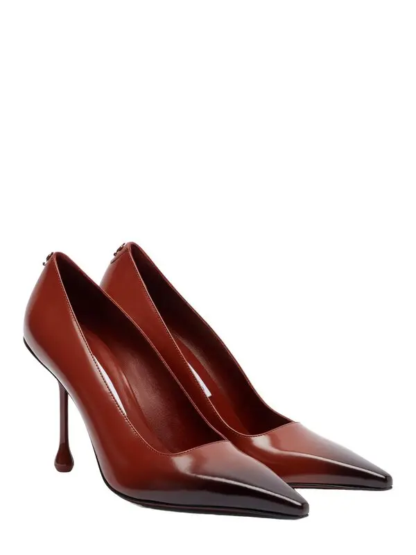 JIMMY CHOO Ixia 95 Leather Pumps - Brown