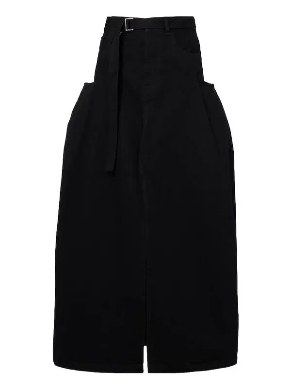 Sacai Denim Maxi Skirt - Black