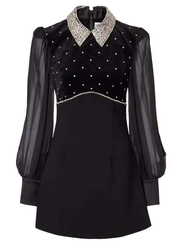 Rebecca Vallance Crystal-embellished Minidress - Black