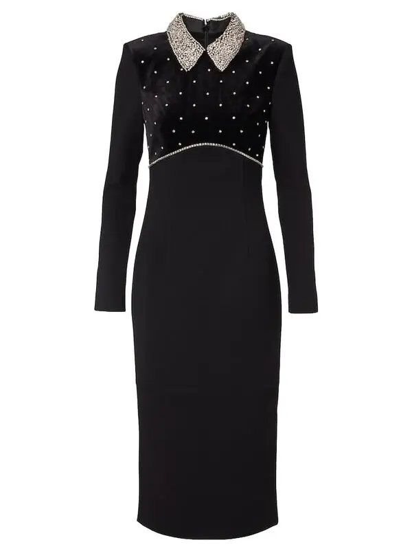 Rebecca Vallance Alistar Embellished Midi Dress - Black
