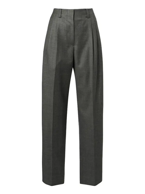 Givenchy Low-rise Wool Wide-leg Pants - Grey