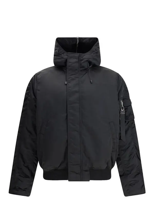 Alpha Industries Hooded Bomber Jacket - Black