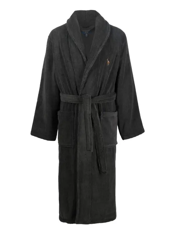 Ralph Lauren Cotton Lounge Robe - Dark Slate