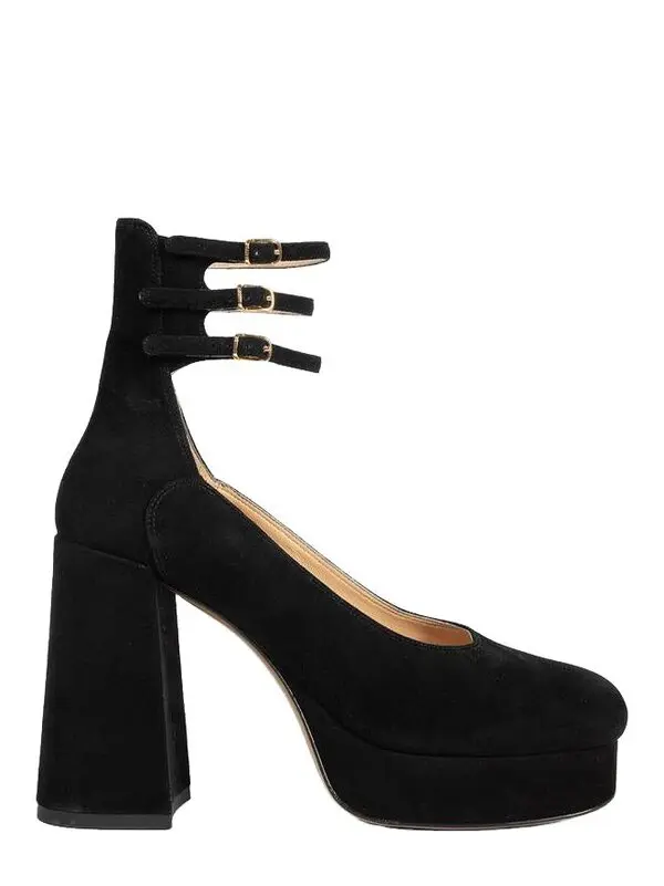 Chloé Goatskin Wedge Pumps - Black