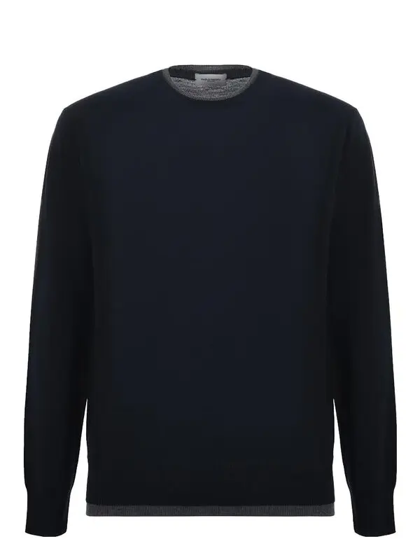 PAOLO PECORA Virgin Wool Crew Neck Sweater - Blue
