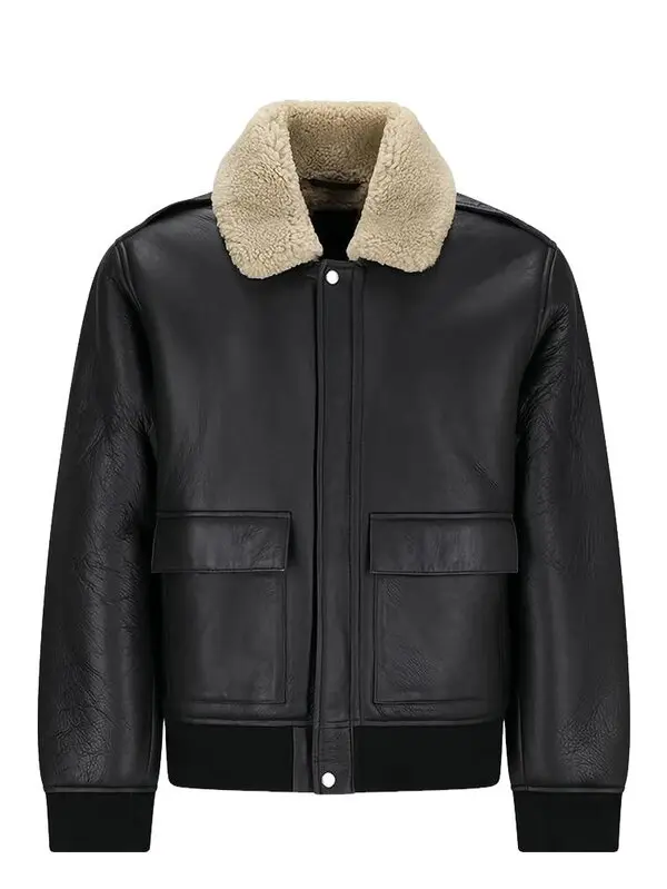 Calvin Klein Jacket With Shearling Collar - Black