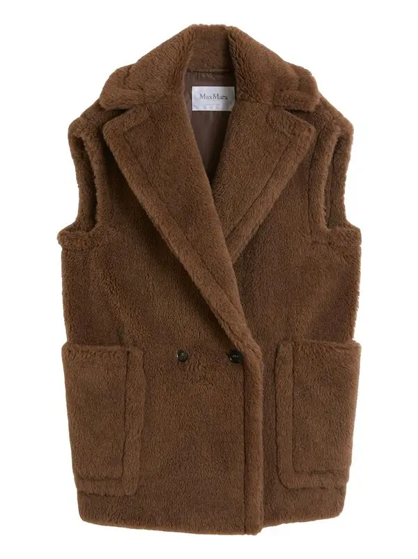 Max Mara Alpaca And Wool Teddy Vest - Brown