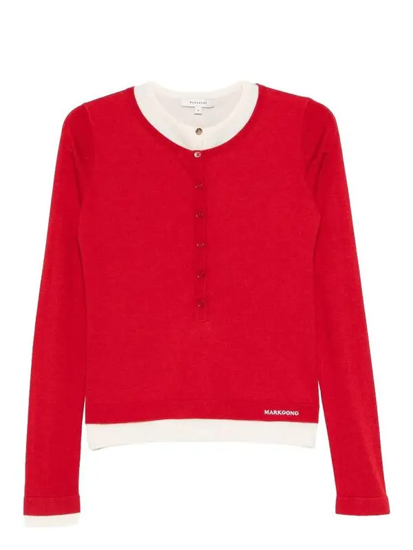 MARKGONG Long Sleeve Top - Red