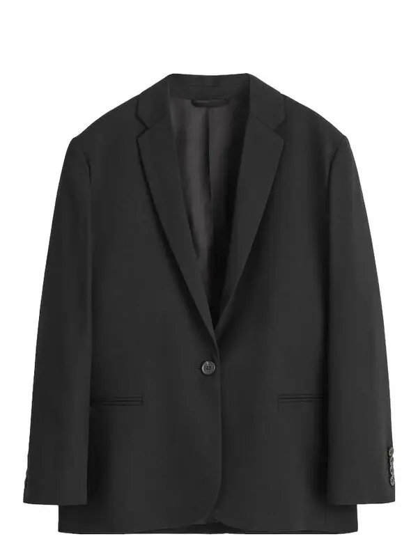 Cos Wool-blend Single-breasted Blazer - Black