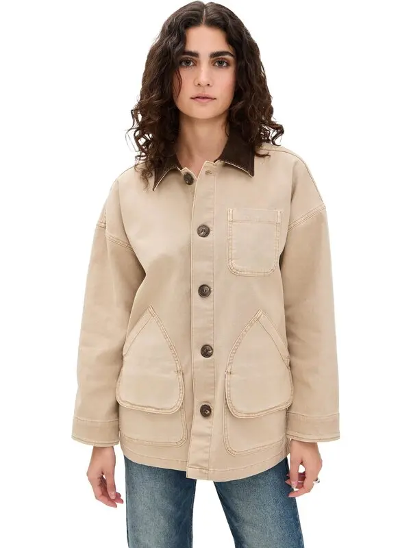 Faherty Brand Canvas Barn Jacket - Sandy Khaki