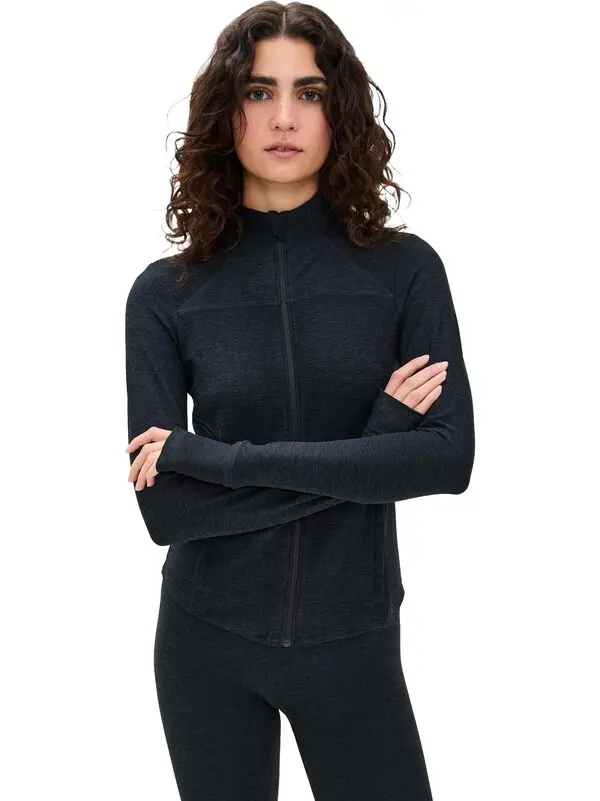 Beyond Yoga Spacedye Trails Active Jacket - Darkest Night