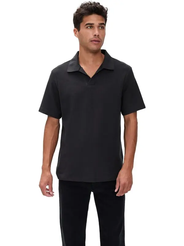 FRAME Jacquard Polo - Charcoal