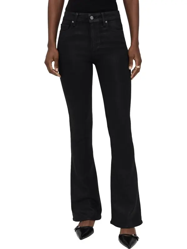 Paige Laurel Canyon Coated Jeans - Black Fog Luxe Coating