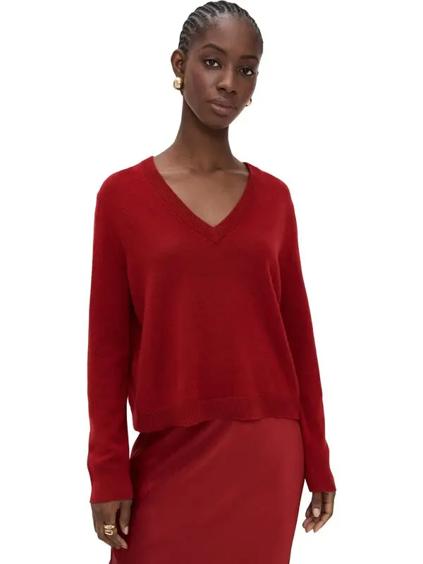 Jenni Kayne Flynn Cashmere Pullover - Crimson