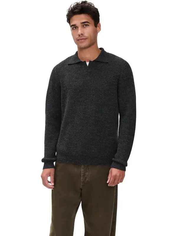 KNICKERBOCKER Shaker Royal Alpaca Sweater - Charcoal