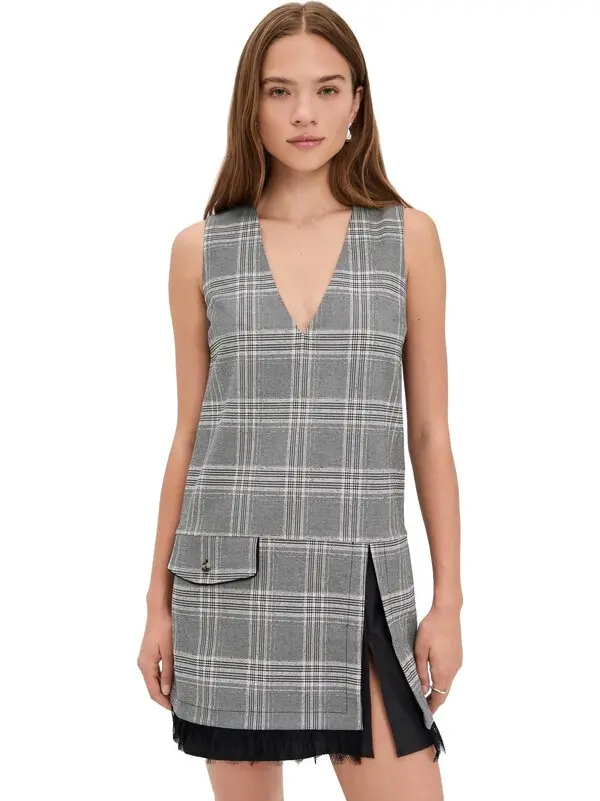 Baum Und Pferdgarten Ahana Plaid Mini Dress - Black And White Check