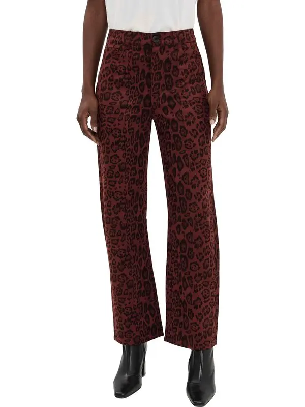 LE JEAN Velvet Nomad High-rise Jeans - Burgundy Leopard