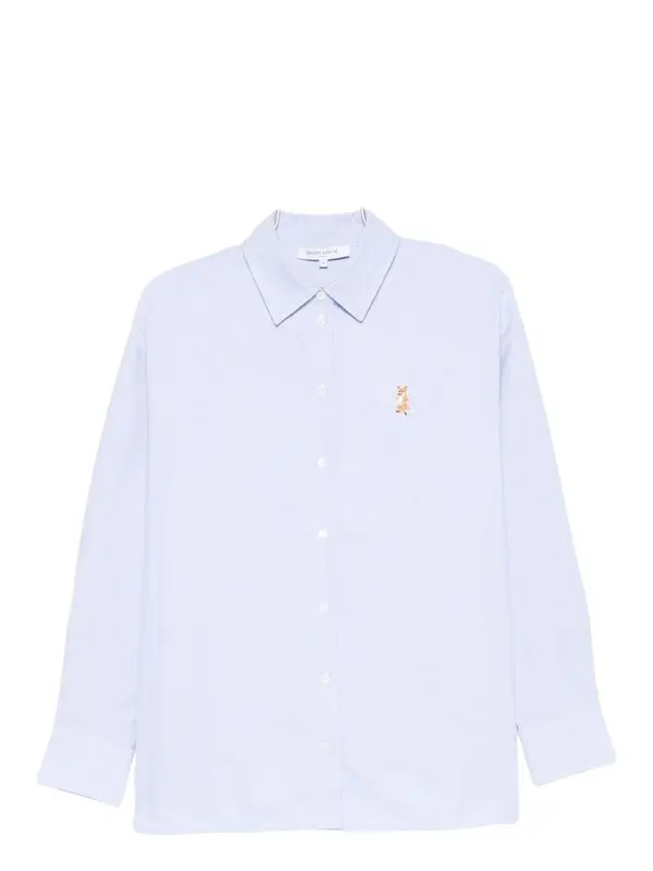 Maison Kitsuné Lady Fox Cotton Shirt - Sky Blue