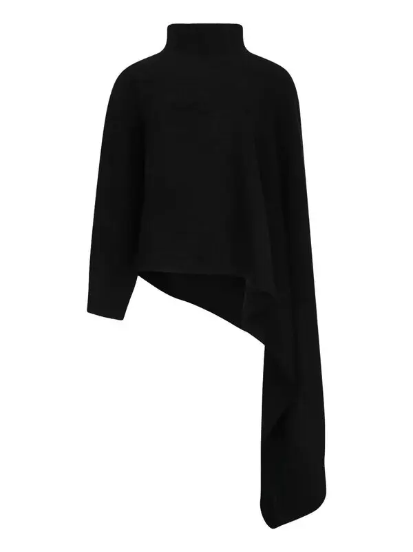 Fabiana Filippi Asymmetric Poncho - Black