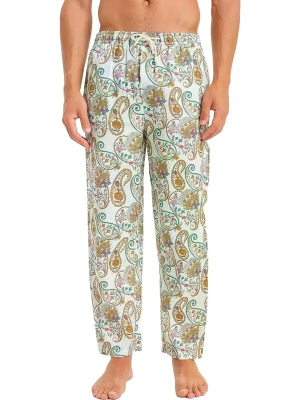 PENINSULA SWIMWEAR Paisley-print Straight-leg Trousers - Grey