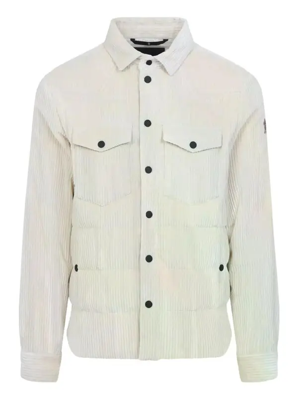 Moncler Corduroy Button-up Coat - White