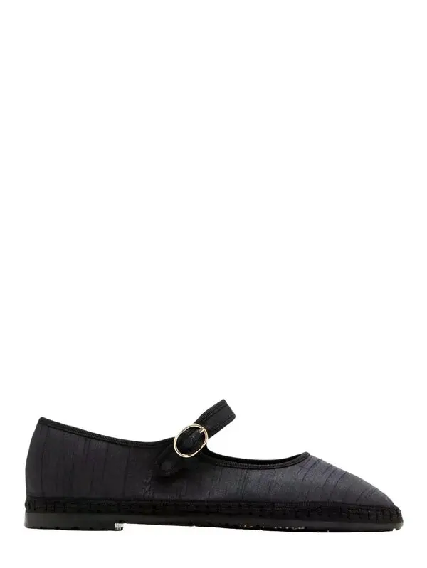FLABELUS Silk Ballet Flats - Black