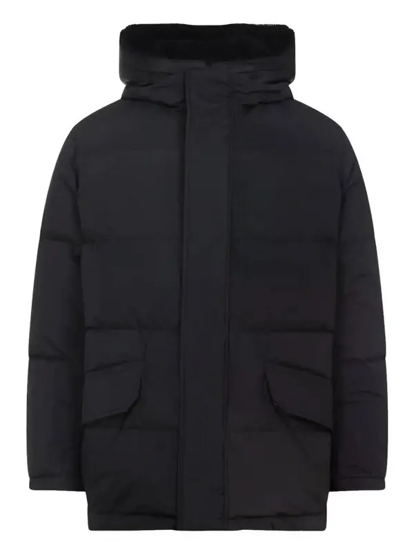 YVES SALOMON Hooded Padded Coat - Black
