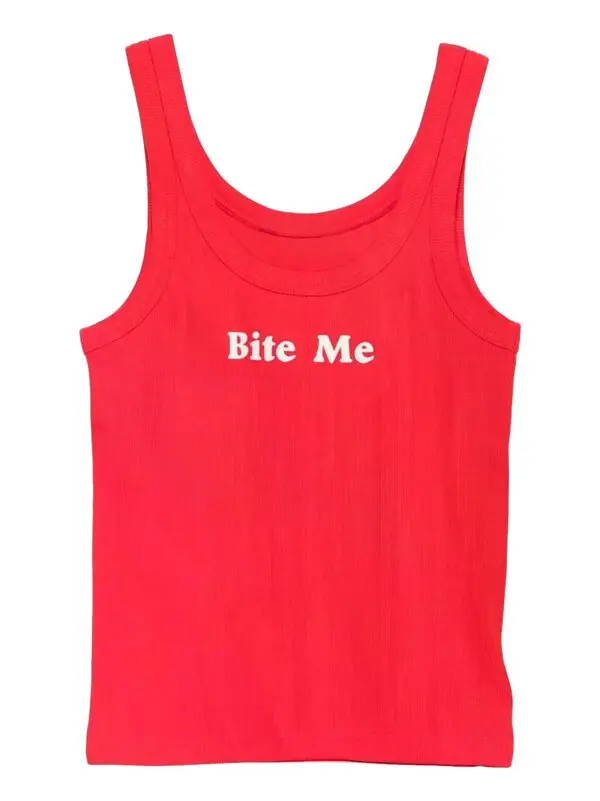 MARKGONG Slogan-embroidered Tank Top - Red