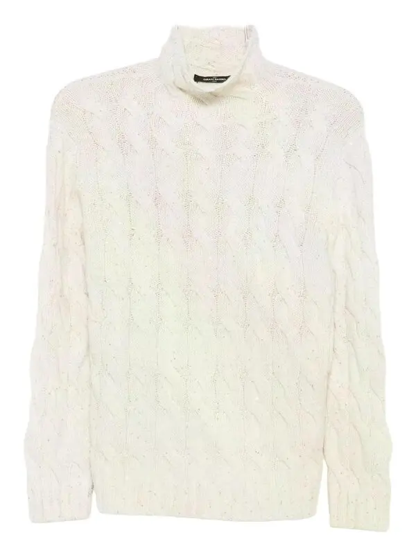 GRAN SASSO Cable-knit High-neck Sweater - Neutrals