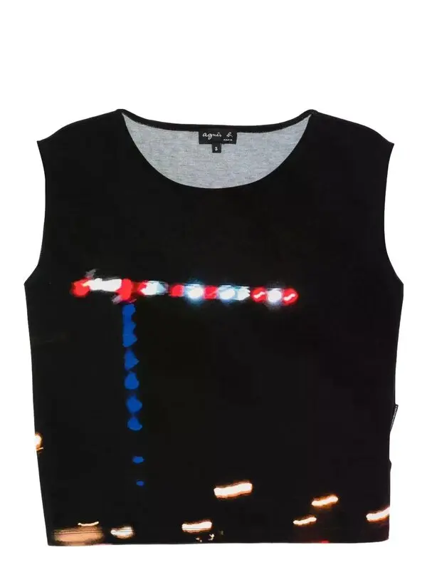 AGNÈS B. Printed Tank Top - Black