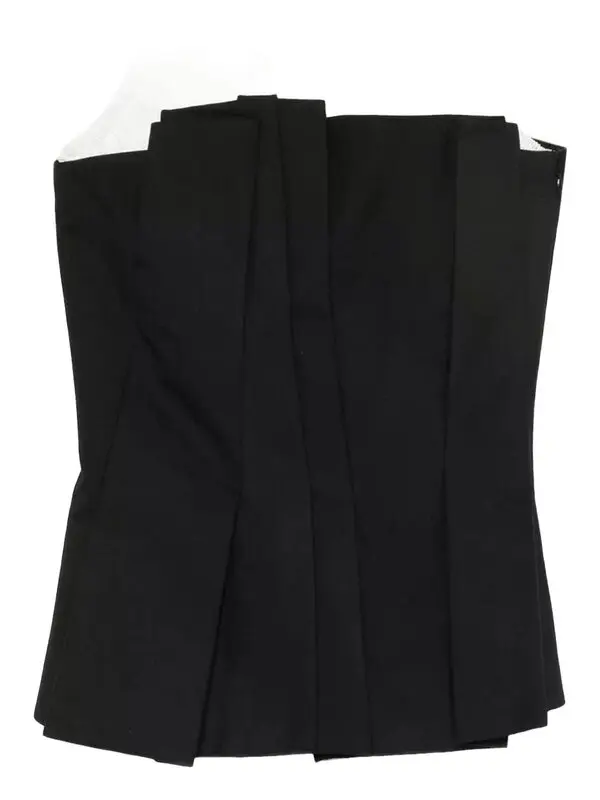 RÓHE Pleated Bustier Top - Black