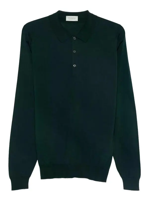 John Smedley Long-sleeve Polo Shirt - Green