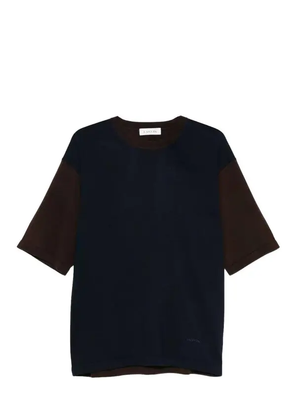 LANVIN Short-sleeve Colour-block T-shirt - Blue