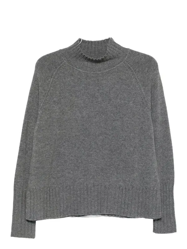 BEYOU High-neck Cashmere Sweater - Grey