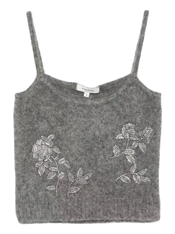MARKGONG Floral Embellished Tank Top - Grey
