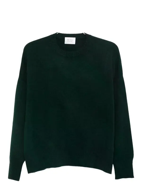 BEYOU Crew-neck Cashmere Sweater - Green