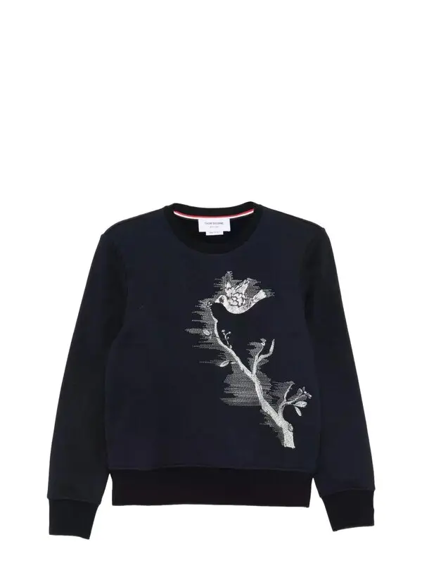Thom Browne Embroidered Crewneck Sweatshirt - Blue