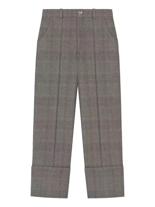 AERON Checked Cuffed Trousers - Grey