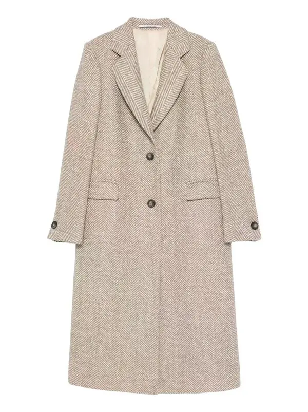 Tagliatore Herringbone Coat - Neutrals