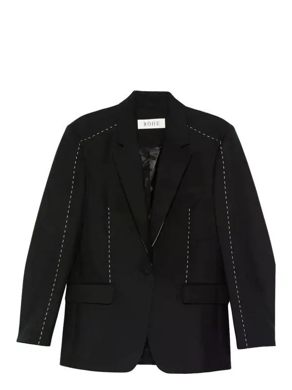 RÓHE Stitch Detail Blazer - Black