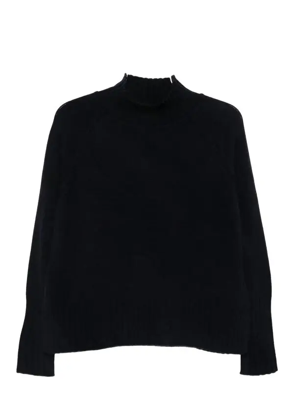 BEYOU High-neck Knit Sweater - Blue