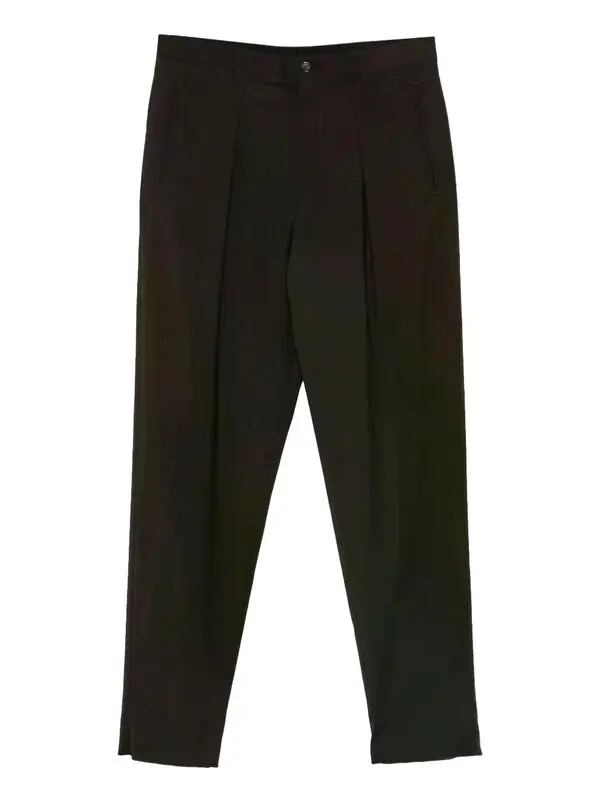 Emporio Armani Pleat-detail Trousers - Brown