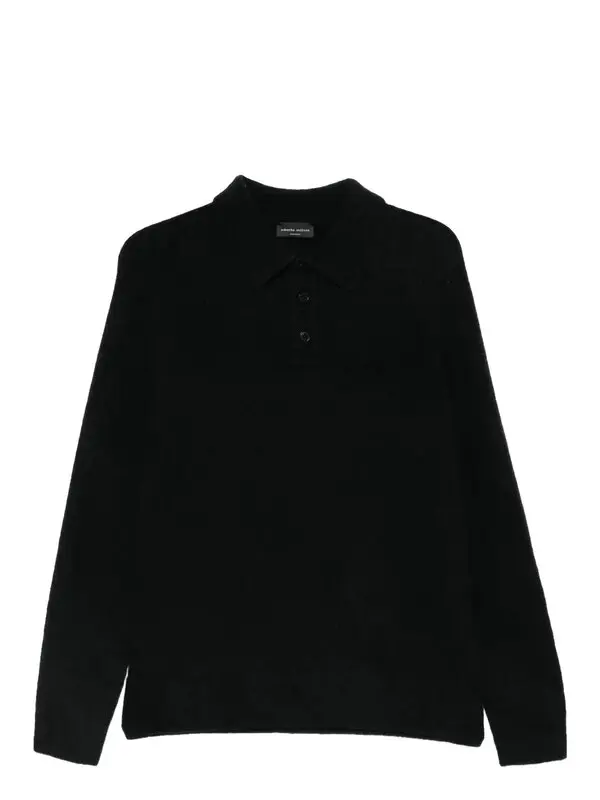 ROBERTO COLLINA Button-up Polo Shirt - Black