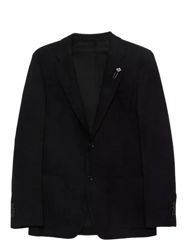 LARDINI Single-breasted Blazer - Black