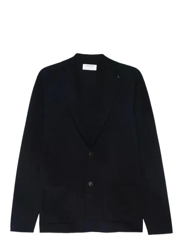 GRAN SASSO Notched-lapels Cardigan - Blue