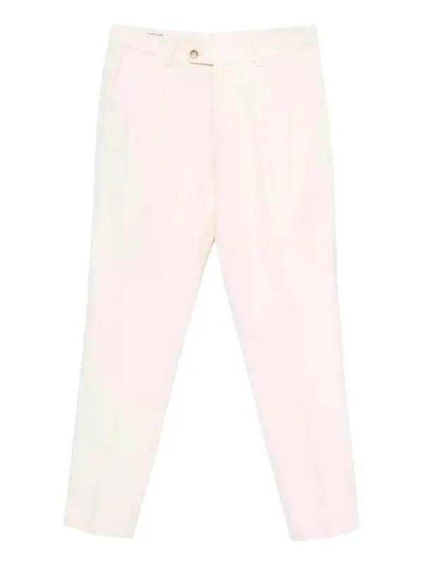 GRAN SASSO Pleated Cotton Trousers - Neutrals
