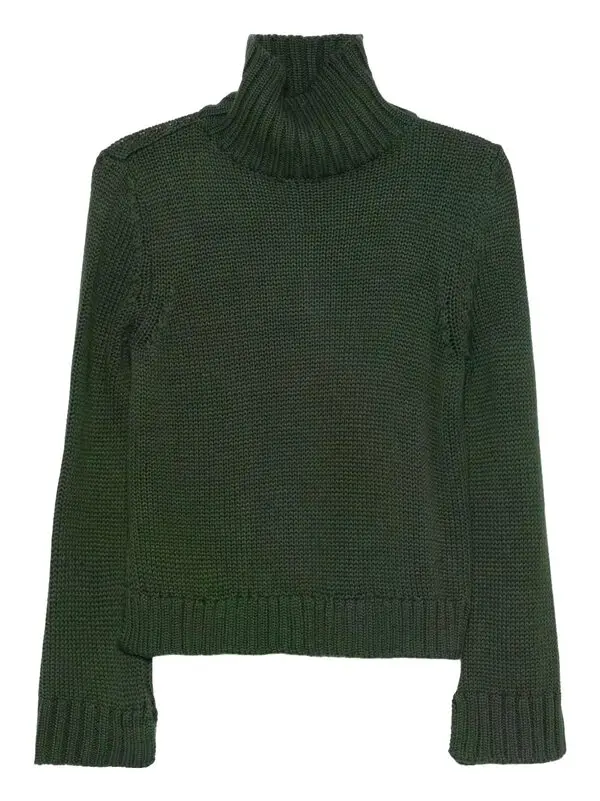 INTRECCI Turtleneck Long Sleeve Sweater - Green
