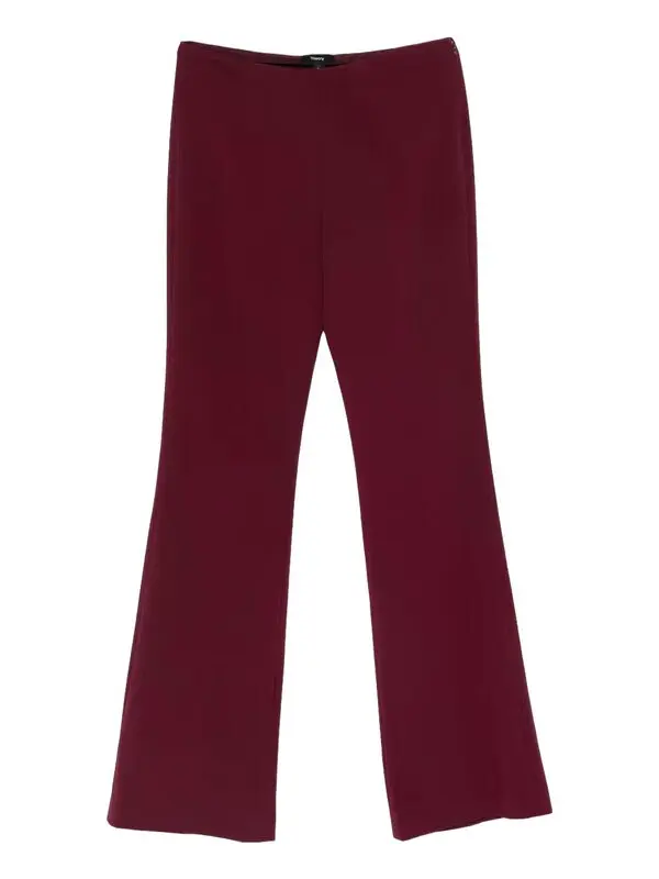 Theory Flared Leg Trousers - Red
