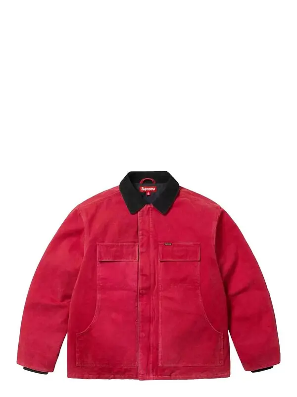 Supreme Old English Canvas Work Jacket - Red